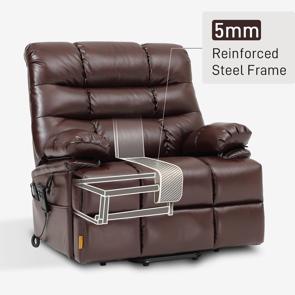Big And Tall Lift Chair – 400lb, Dual Motor, Lay Flat, Heat & Massage ...