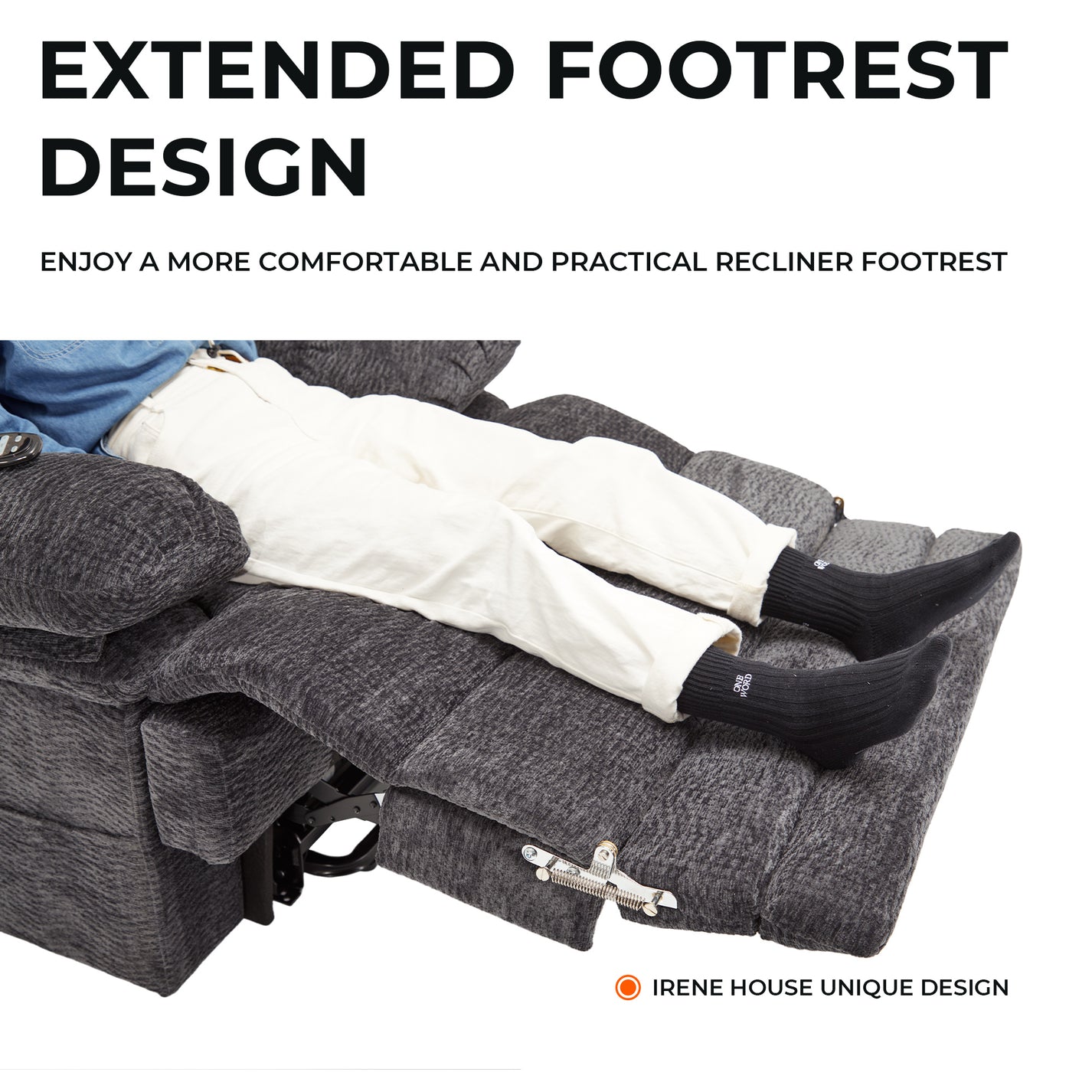 Big And Tall Lift Chair With Extended Footrest, 400LB, Heat & Massage ...